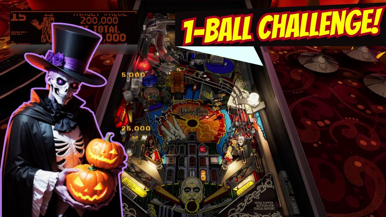 TOURNAMENT : The Addams Family Pinball | 1-Ball Challenge! - YouTube