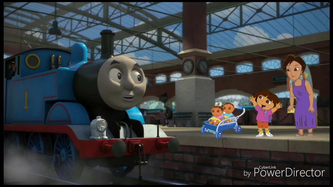 Thomas the Tank Engine meeting Dora's Mami and her baby brother and ...