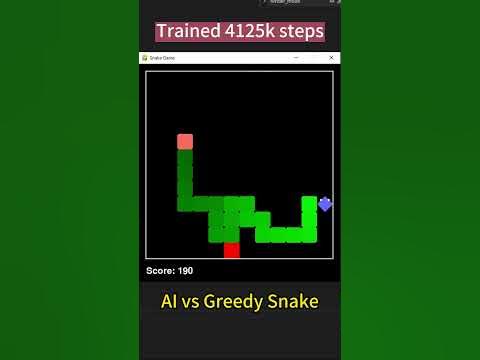 AI vs Greedy Snake Game, trained 4125K steps. - YouTube