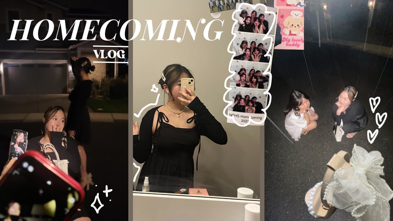 HOCO VLOG 🍰 🌼: getting ready, taking (lots) pictures, homecoming dance ...