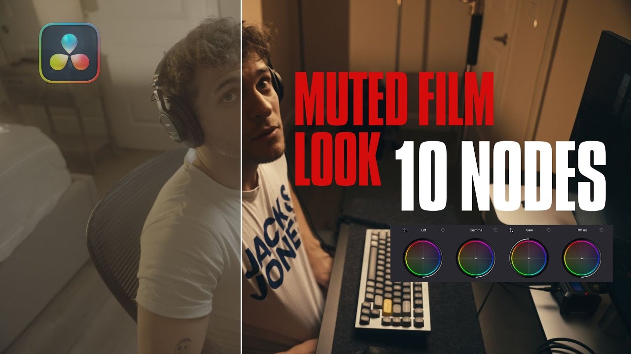 Easy Muted Film Look in 10 Nodes | Color Grading Tutorial in DaVinci Resolve - YouTube