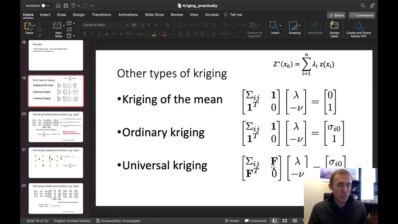 Kriging - A Mathematical Overview, Part 2 - YouTube