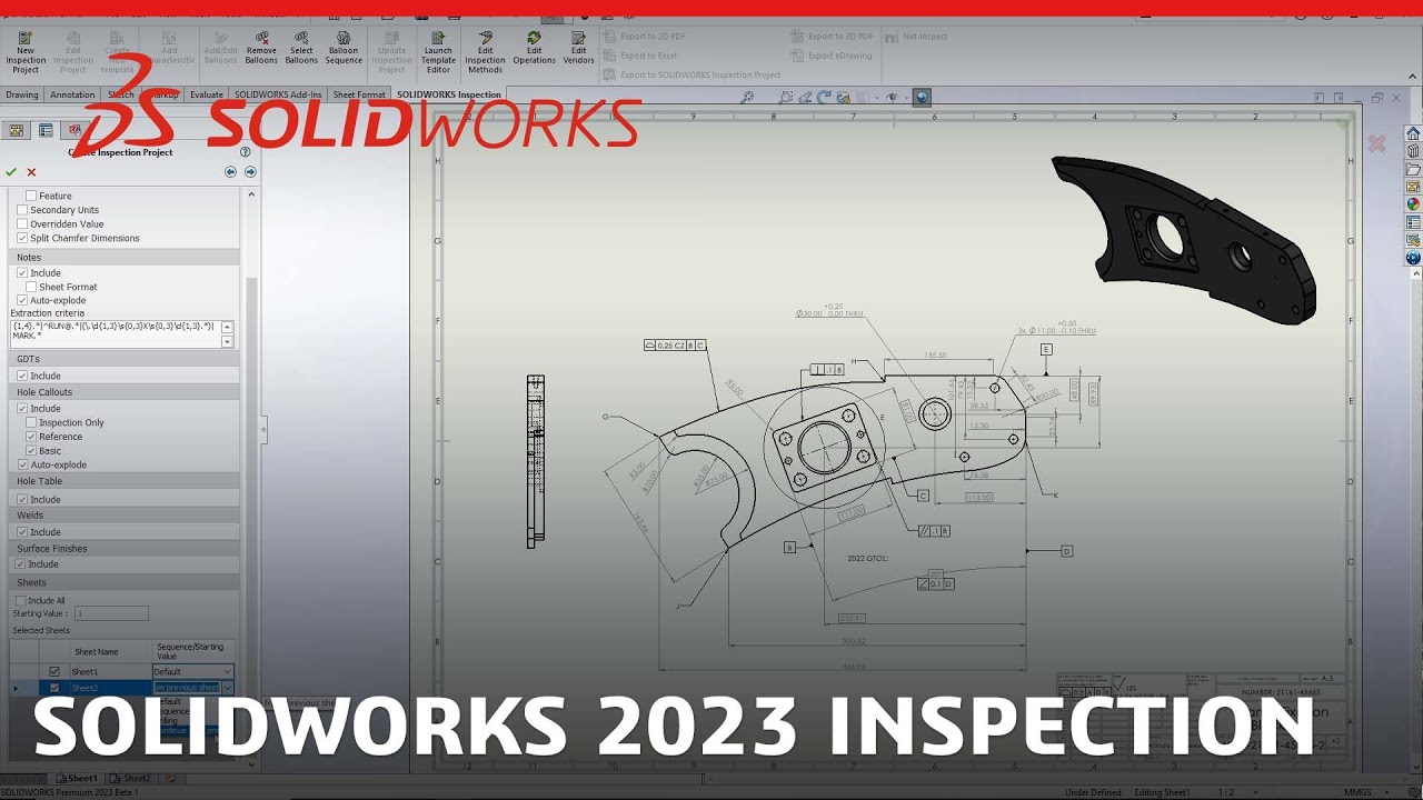 [솔리드웍스 2023] 주요 기능 (10) SOLIDWORKS Inspection - YouTube