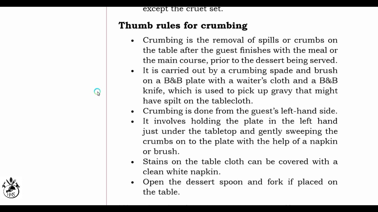 Thumb rules for crumbing - YouTube