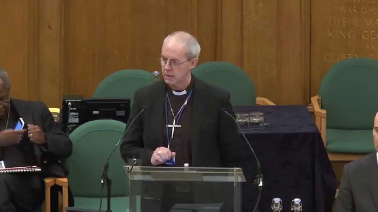 Archbishop Justin's address to General Synod, November 2014 - YouTube