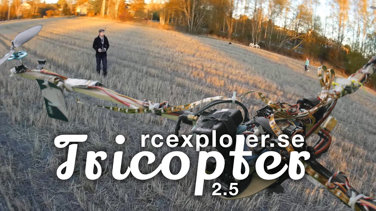 RCExplorer.se Tricopter first flights #nogimbal #yesjello - YouTube