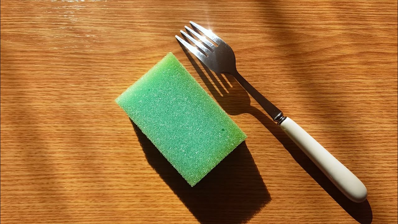 Shredding dry sponge with a fork |WATCH IN HD| ig @asmr_by_ann - YouTube