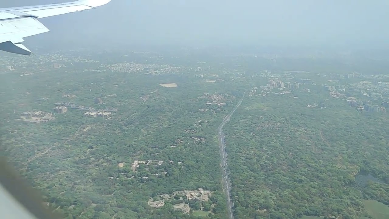 Flying over Delhi - Aerial View of Delhi - Landing at IGI Airport Delhi ...