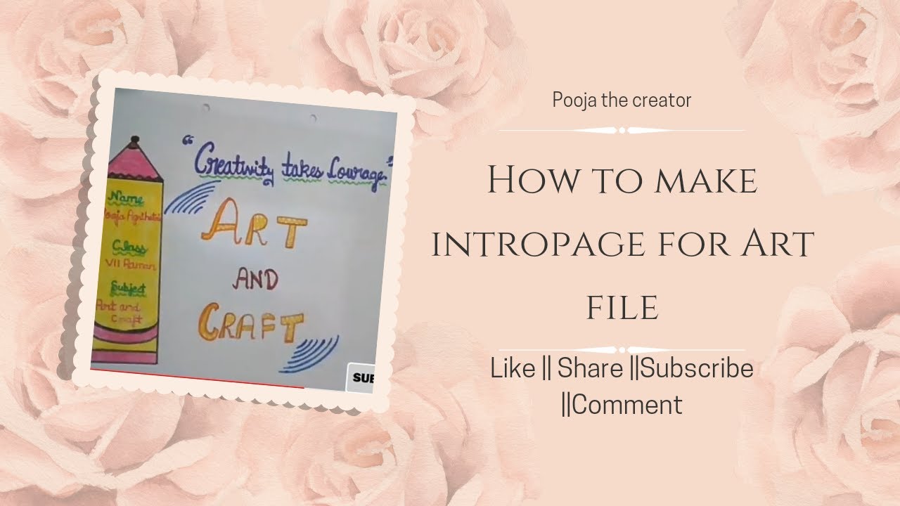 How to make art file intro page for kids #poojathecreator - YouTube