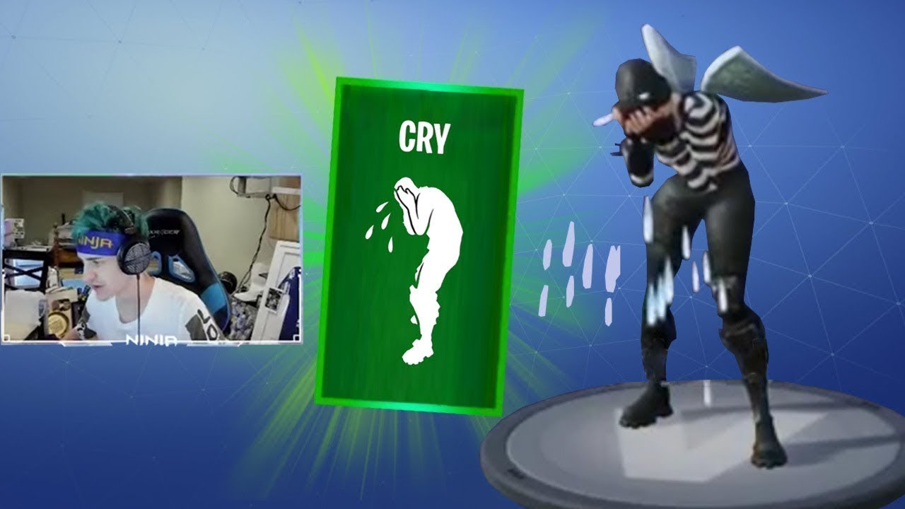 NINJA REACTS TO NEW CRY EMOTE! Fortnite Highlights Funny Moments - YouTube