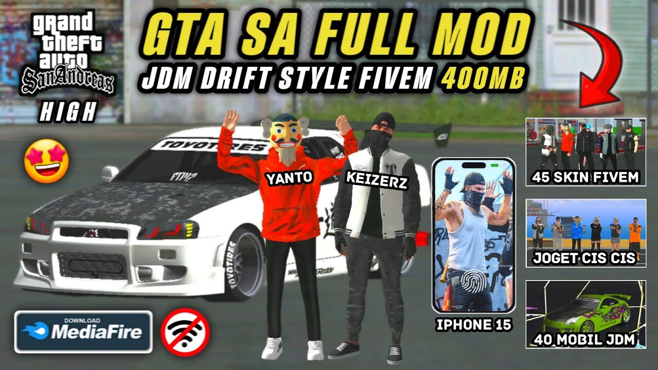 GTA: SA MODPACK FIVEM HIGH V4 BANYAK MOD SKIN & MOD KENDARAAN SPECIAL ...