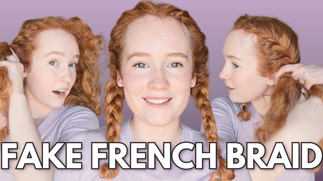 Easy FAKE French Braid (step by step tutorial) - YouTube