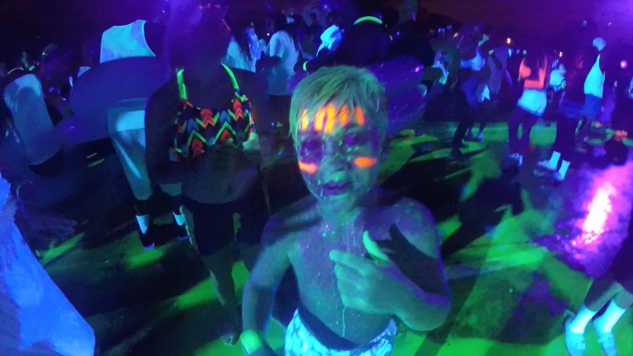 BLACKLIGHT WATER SLIDE & RAVE - YouTube