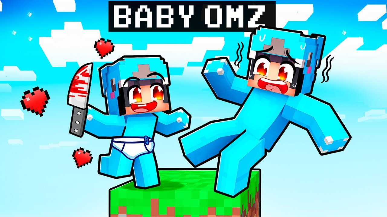 Baby Omz Meets MY CRAZY FAN GIRLS On ONE BLOCK in Minecraft! - YouTube