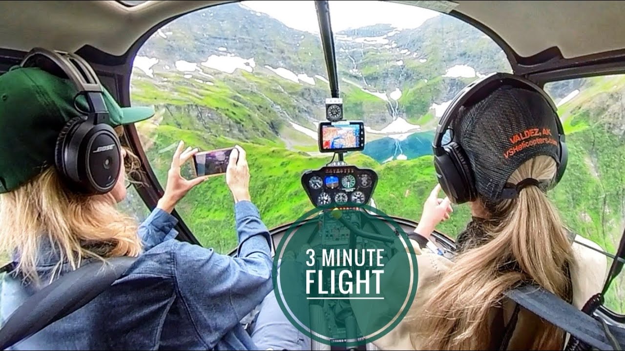 3 minute flight, bopping around Alaska by Helicopter - YouTube