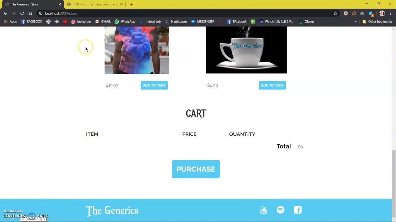 Node js Shoping Cart with Stripe - YouTube
