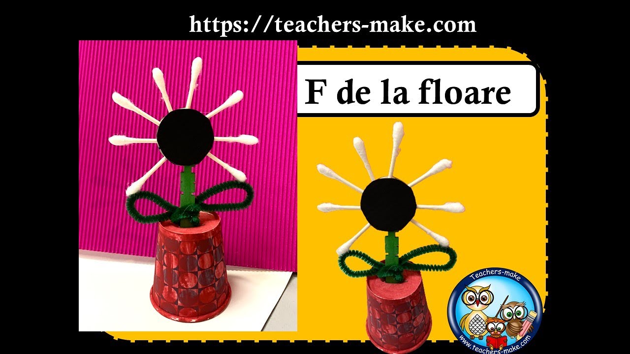 F de la floare/Litera F /Litera F activitate manuala/Cum sa faci o ...