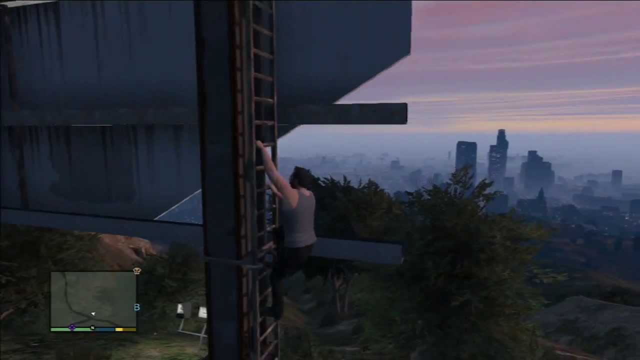 Grand Theft Auto V: VINEWOOD Sign - Los Santos Night View (PS3 HD ...