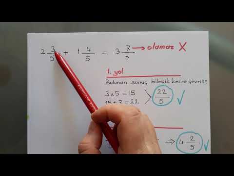 Tam sayılı kesirlerin toplanması ve çıkarılması.
