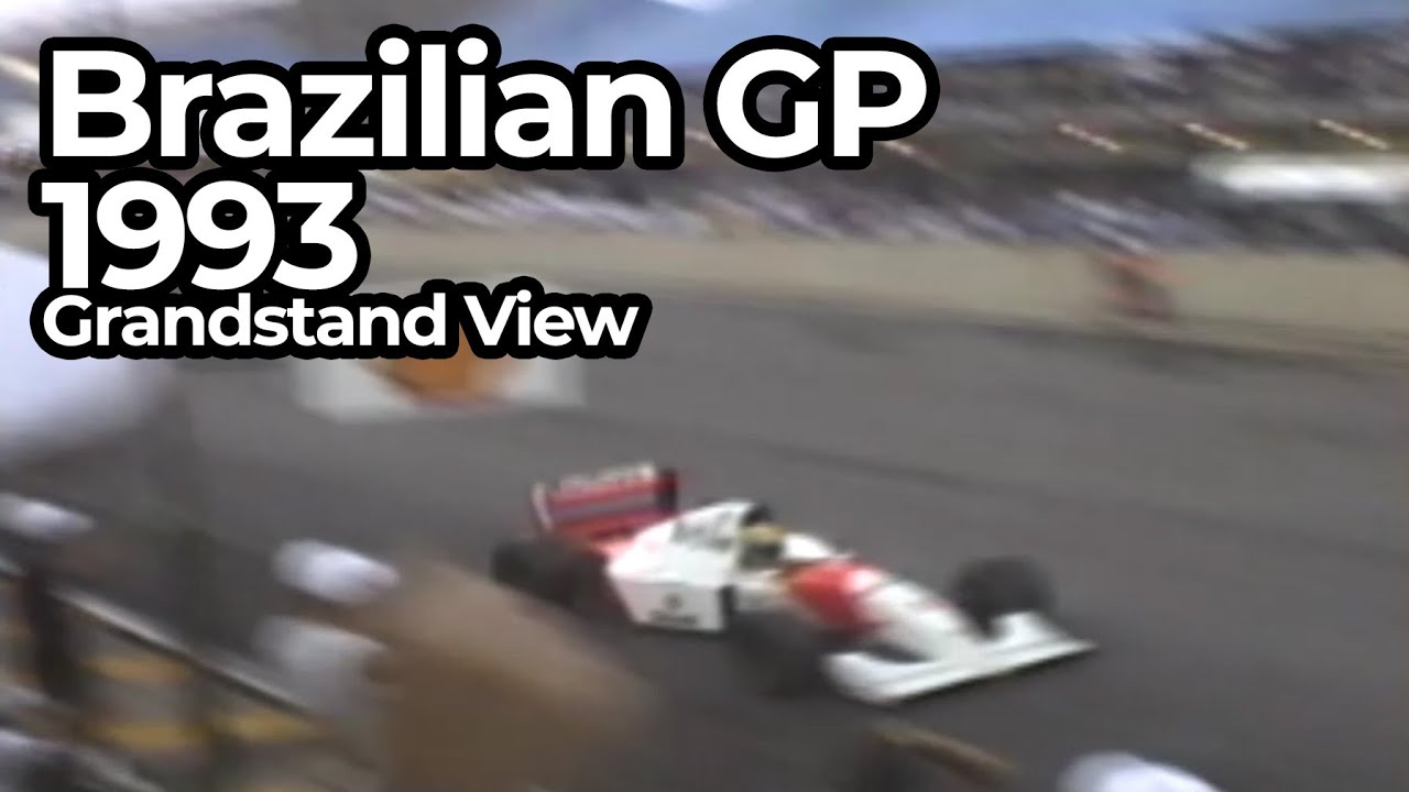 Ayrton Senna win the 1993 Brazilian Formula 1 Grand Prix. Recorded from ...