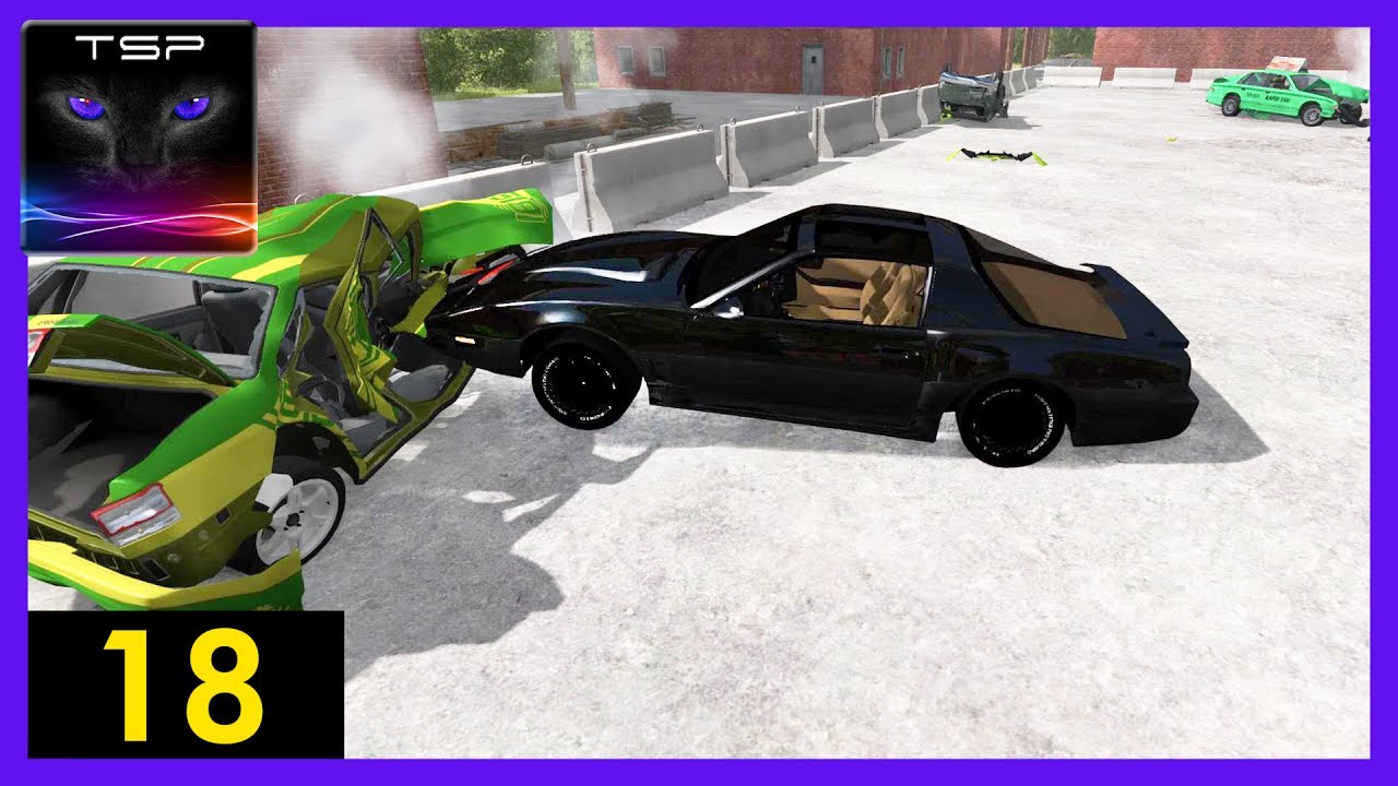 BeamNG drive - KITT Crashing Cars in Destruction Derby #18 - YouTube
