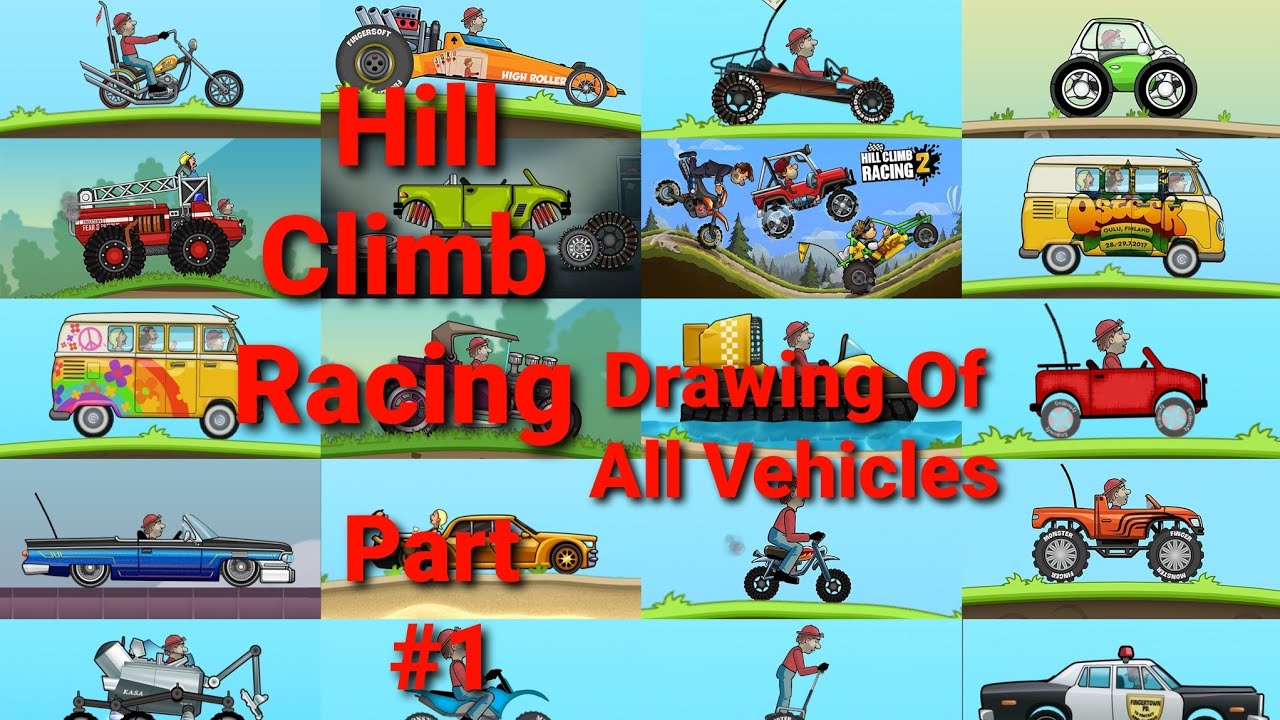 Drawing Of All Vehicles In Hill Climb Racing Part 1 - YouTube
