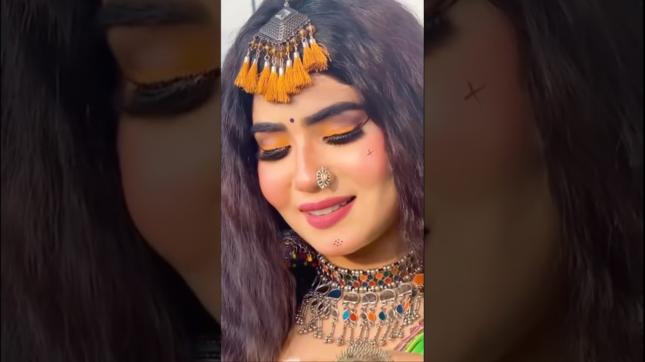 Soft Garwa Look🥢💚 #shorts #makeup #navratri #navratrispecial #garba ...