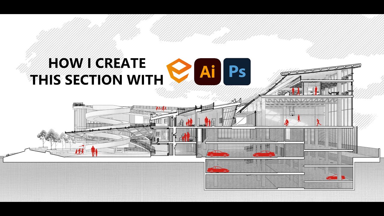 การทำ Section perspective โดยใช้ Enscape และ Photohsop - YouTube