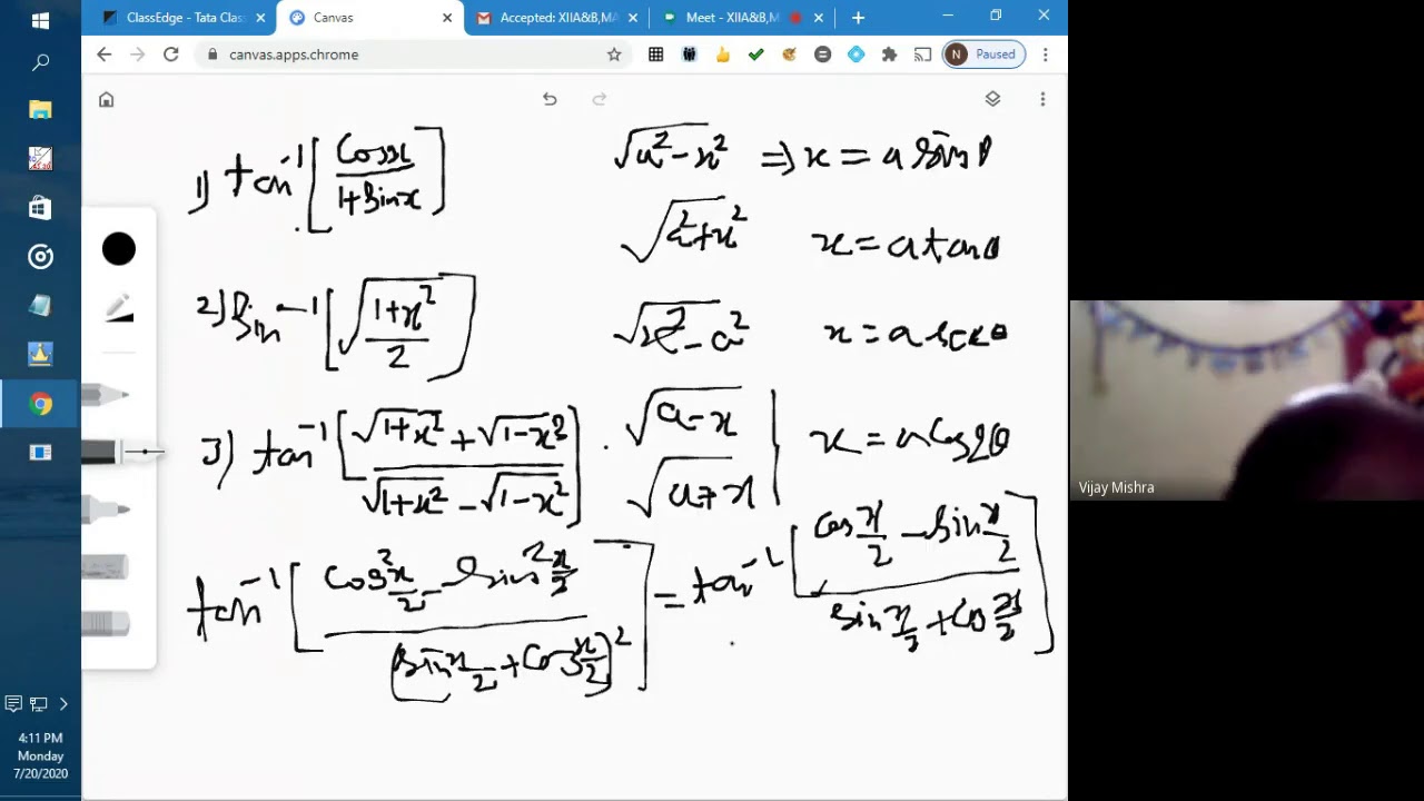 XIIA&B,MATHS,DERIVATIVE OF ITF & LOGARTHMIC FUNCTION (2020-07-20 at 03: ...
