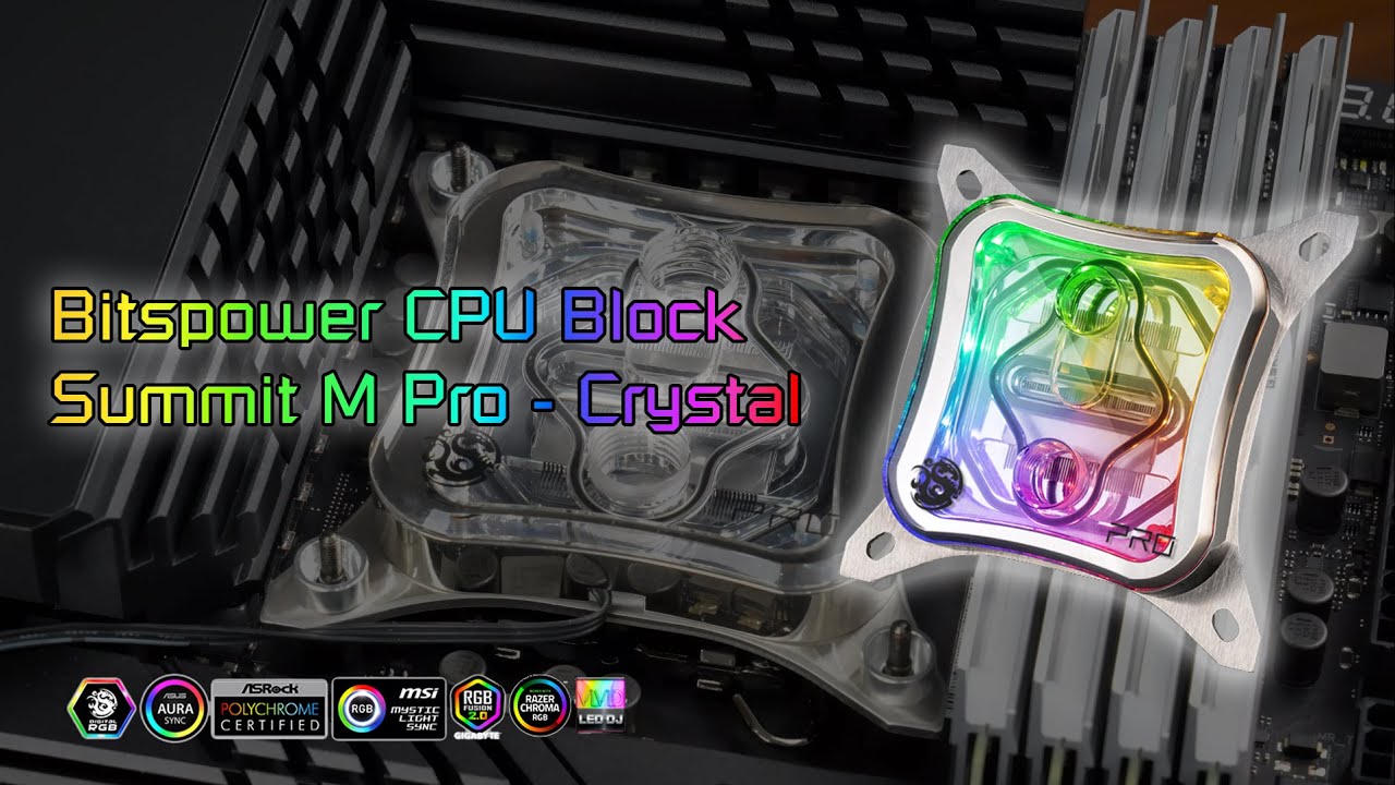 Cận cảnh Block CPU Bitspower Summit M Pro - Crystal - YouTube