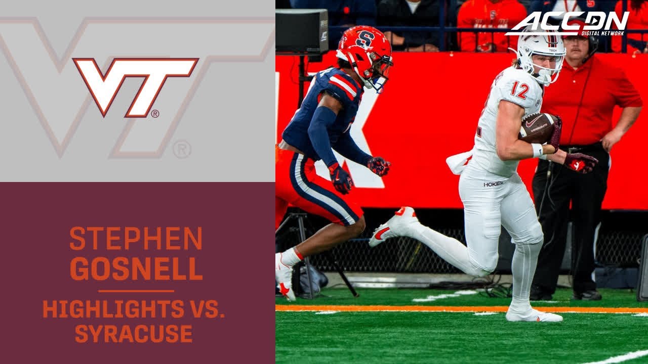 Virginia Tech WR Stephen Gosnell Highlights vs. Syracuse - YouTube