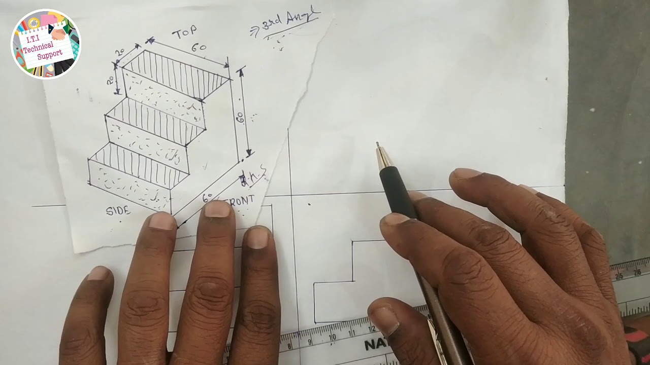Isometric To Orthographic Projections In Hindi ititechnicalsupport isometric-to-orthographic-projections-in-hindi-ititechnicalsupport