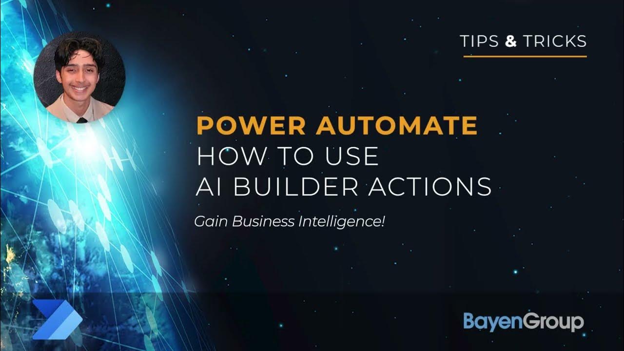 Power Automate How to Use AI Builder Actions - YouTube