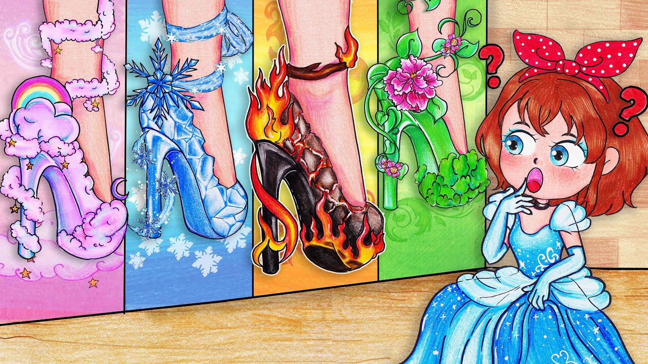 [👠Paper DIY] Help Princess CINDERELLA Choose Magic Shoes 👸🩰 Seegi Stop ...