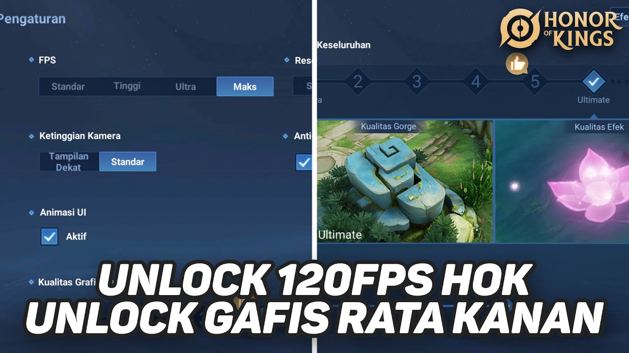 Unlock 120FPS HOK & Grafis Rata Kanan - Honor of Kings - YouTube