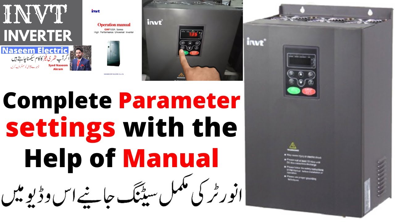 INVT 100A - Inverter VFD Complete Parameters Setiing l Terminal ...