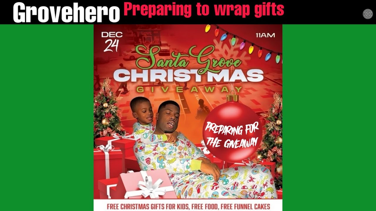 Grovehero - Prepares to wrap the gifts for the Christmas GiveAway ...