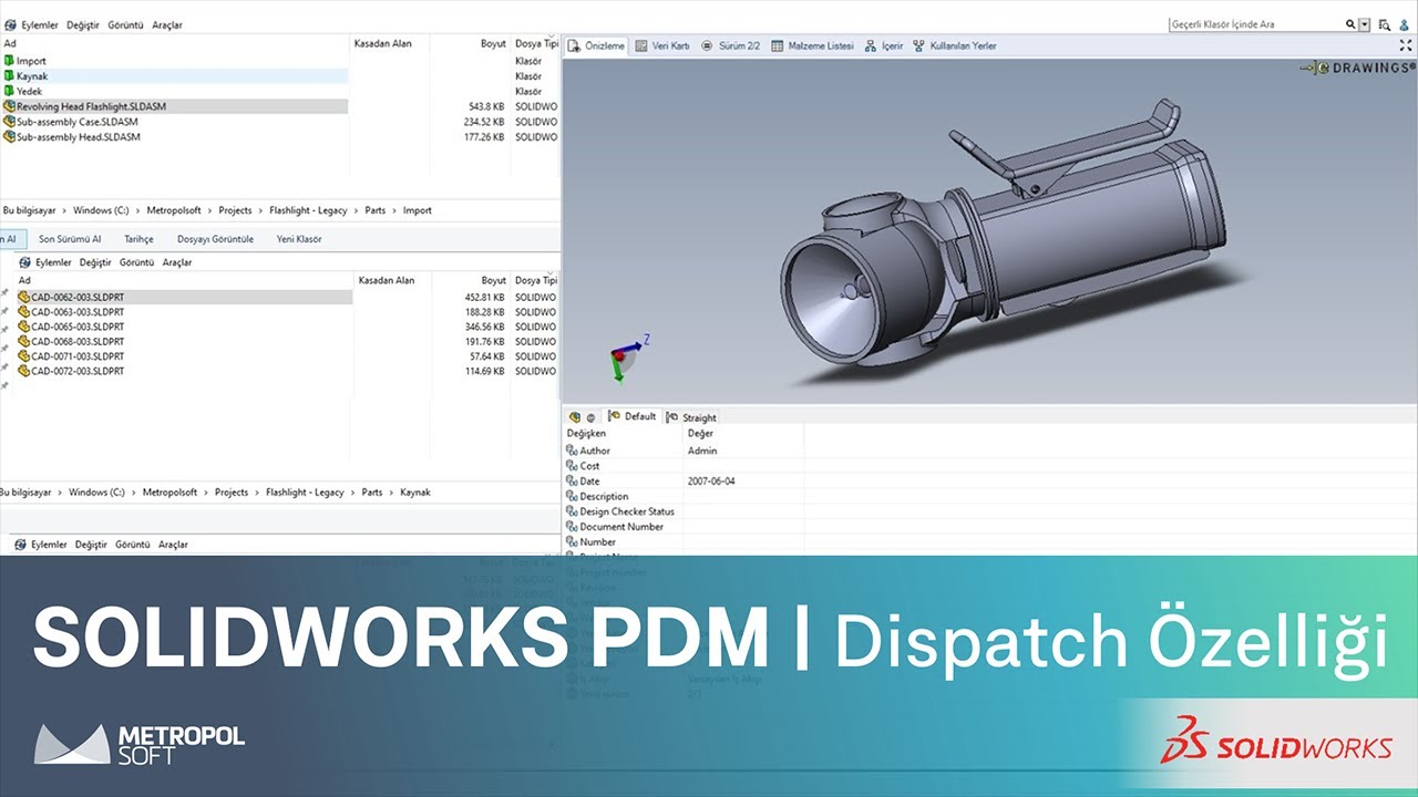 Solidworks PDM - Dispatch Özelliği | Metropolsoft - YouTube