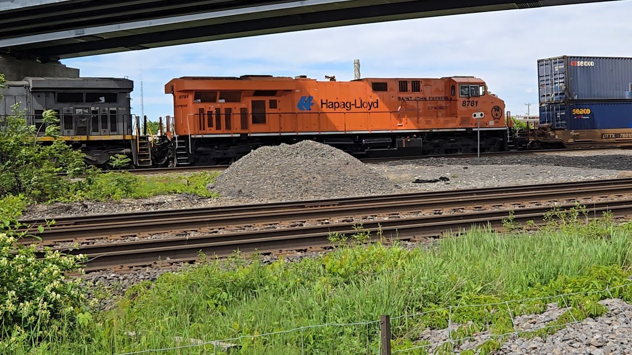 TRAINS CPKC Grey Ghost and Saint John Express Engines on Double Stack ...
