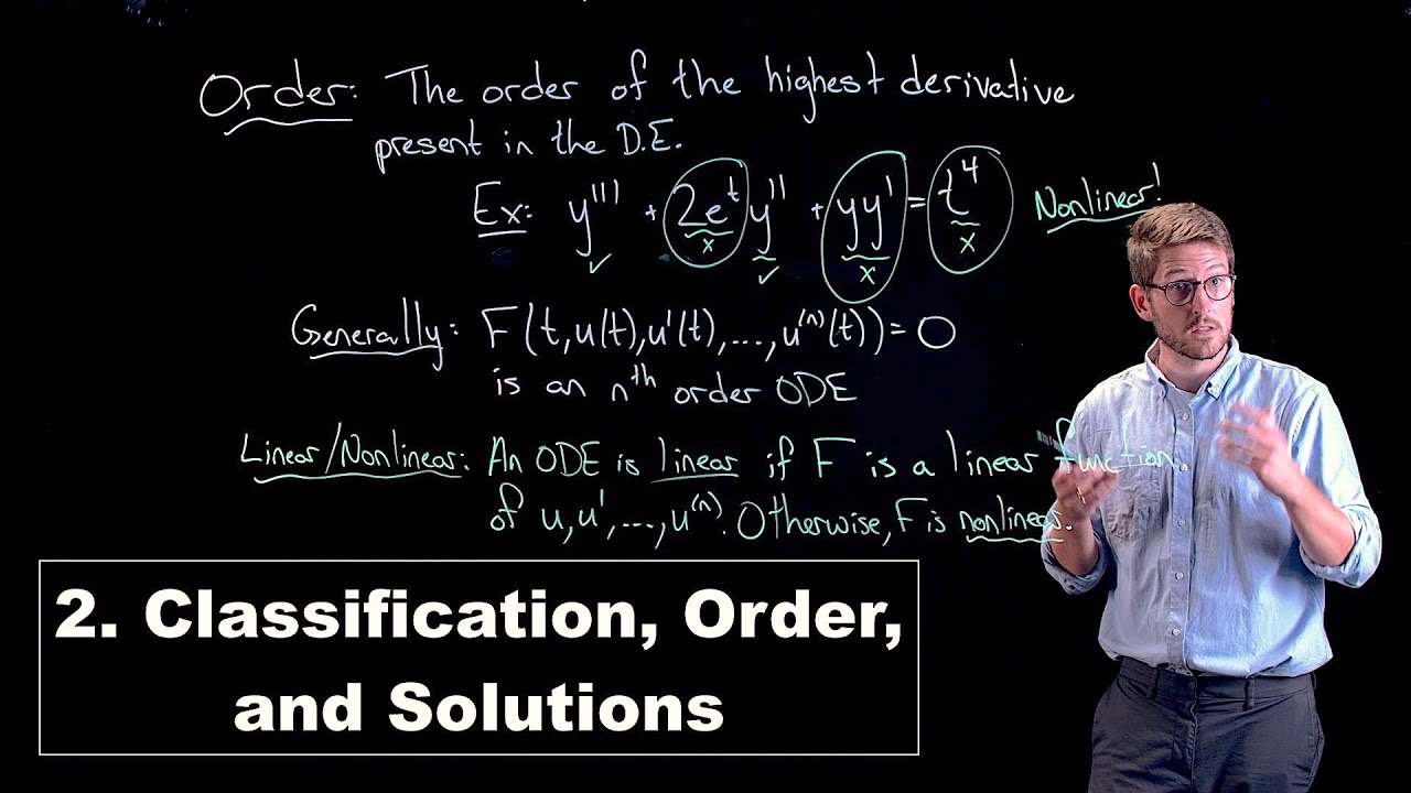 Classification, Order, and Solutions - Ordinary Differential Equations ...