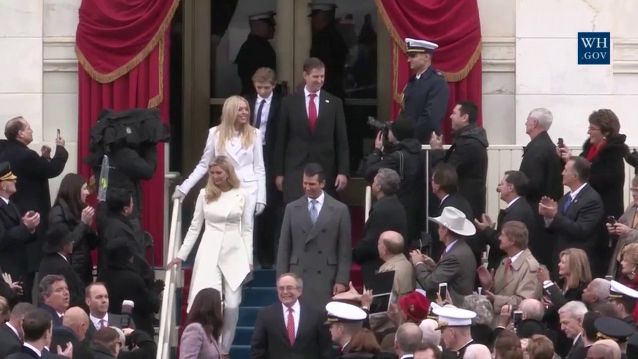Ivanka and other Trump children arrive to inauguration - YouTube