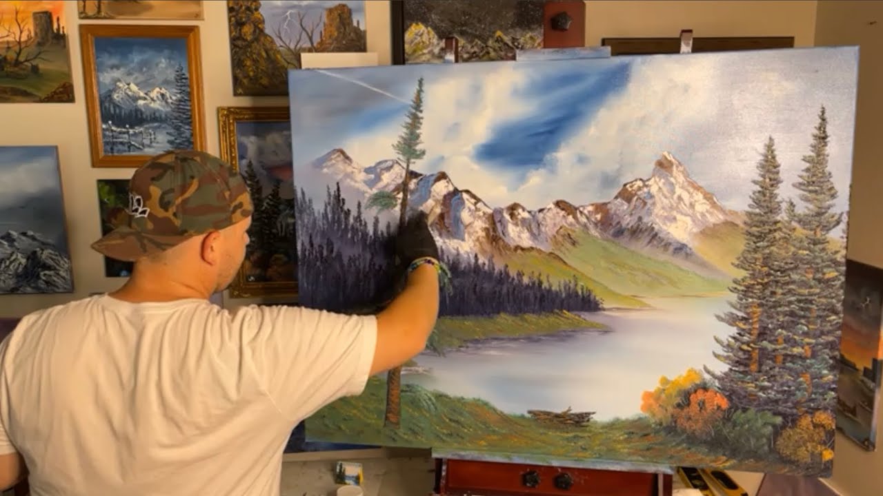 LIVE - 36x48" Full & FREE Landscape Oil Painting tutorial by PWJ Artist ...