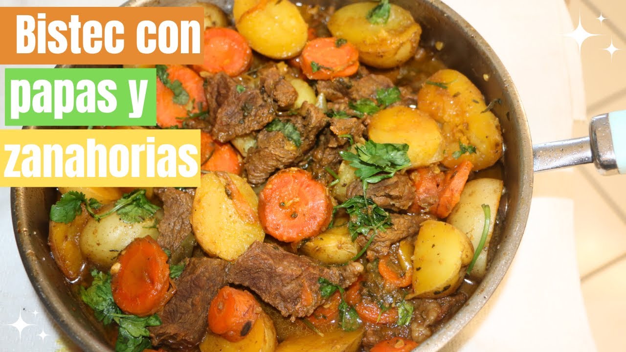 Bistec con papas y zanahorias| todo en un sarten | Ros Emely - YouTube