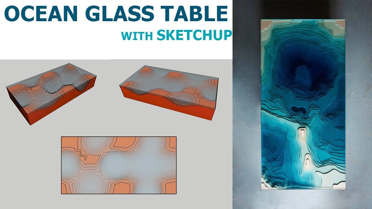 [Sketchup Tutorial] Modeling ocean glass table with skecthup - YouTube