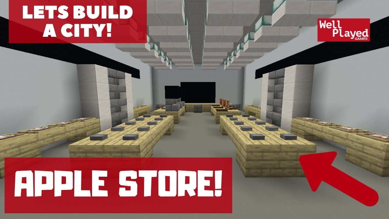 Apple Store In Minecraft!! | Minecraft City Lets Build S2 Ep18 - YouTube