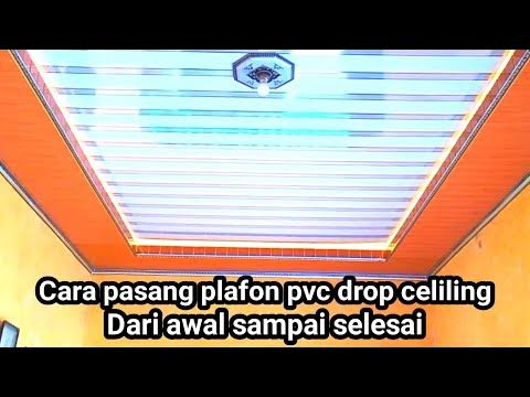 cara pasang plafon pvc drop celiling bertingkat - YouTube