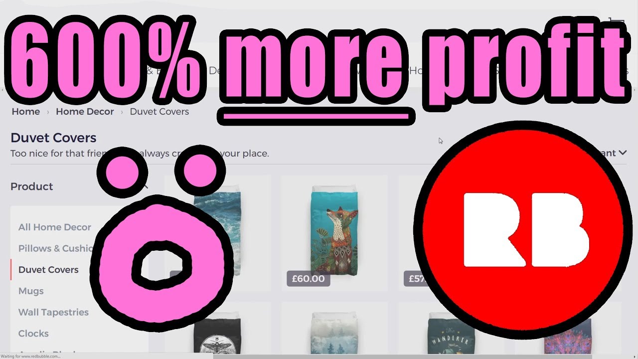 600% more profit on Redbubble with duvet covers and other profitable ...