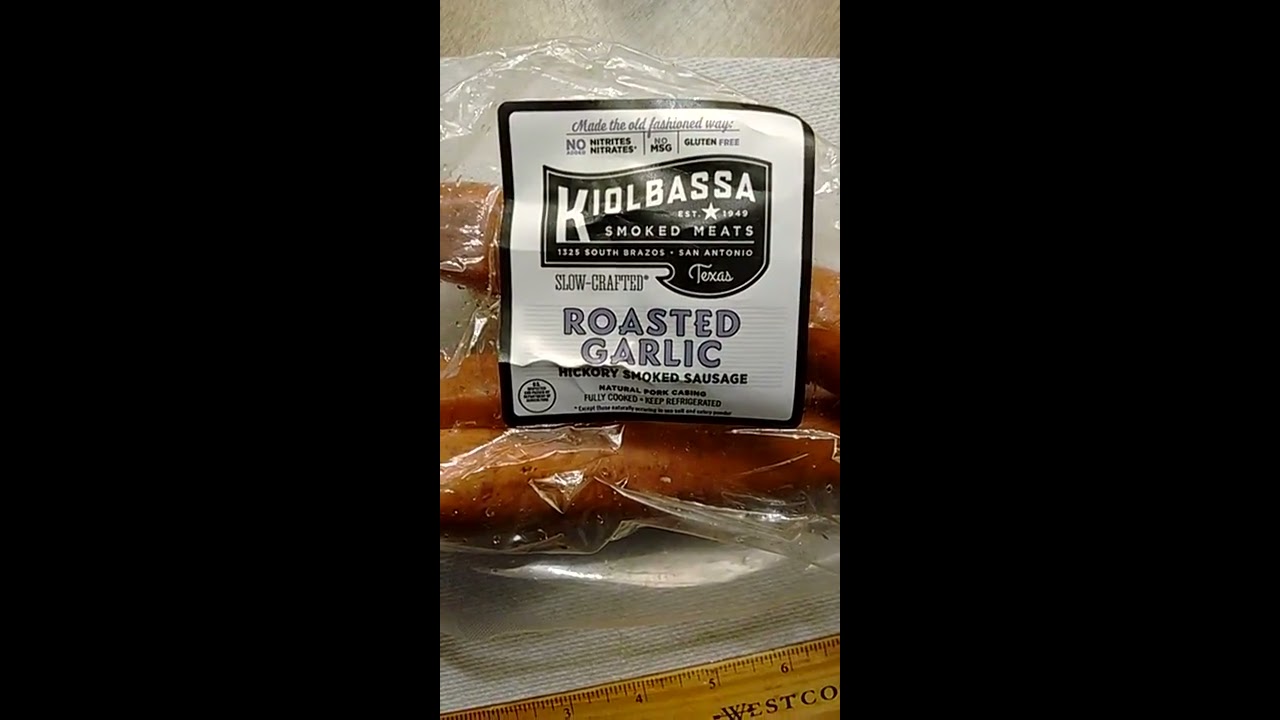 Kiolbassa Hickory Smoked sausage reviewed by John V Karavitis - YouTube