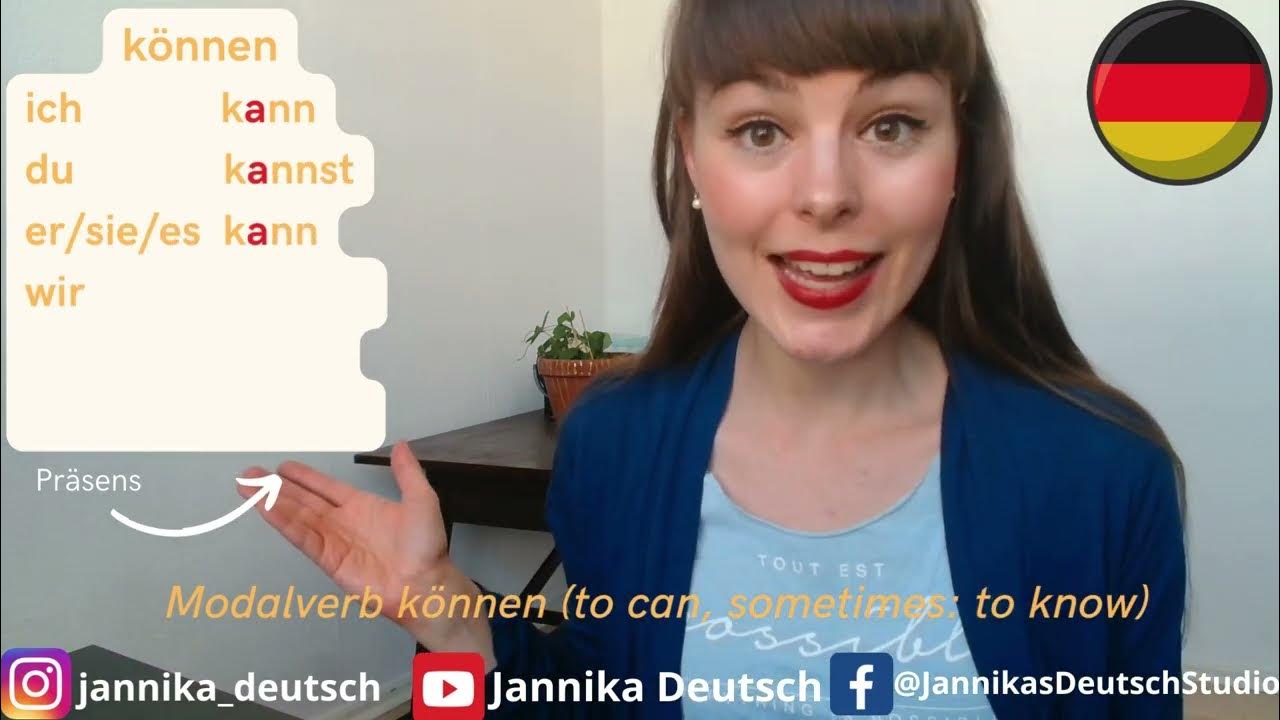 German modal verbs: können (conjugation - present tense) - YouTube