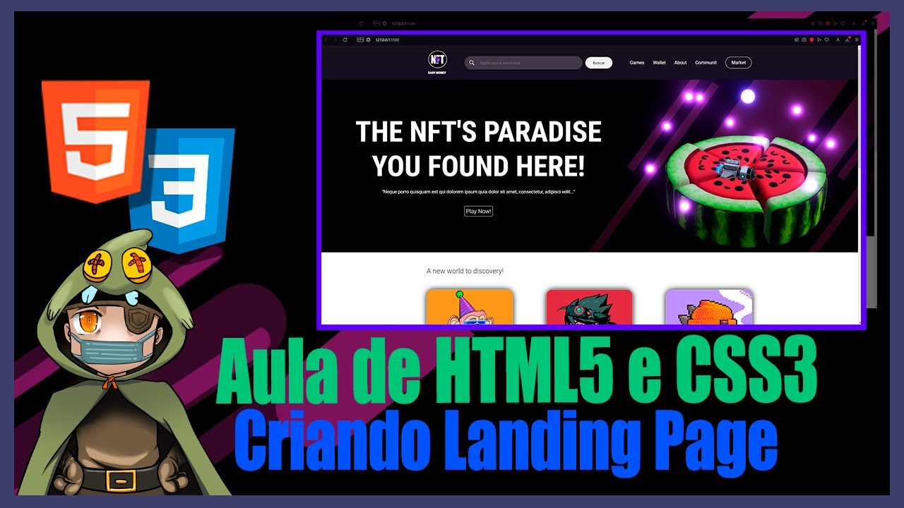 Aula de HTML5 e CSS3 - Criando Landing Page NFT - YouTube
